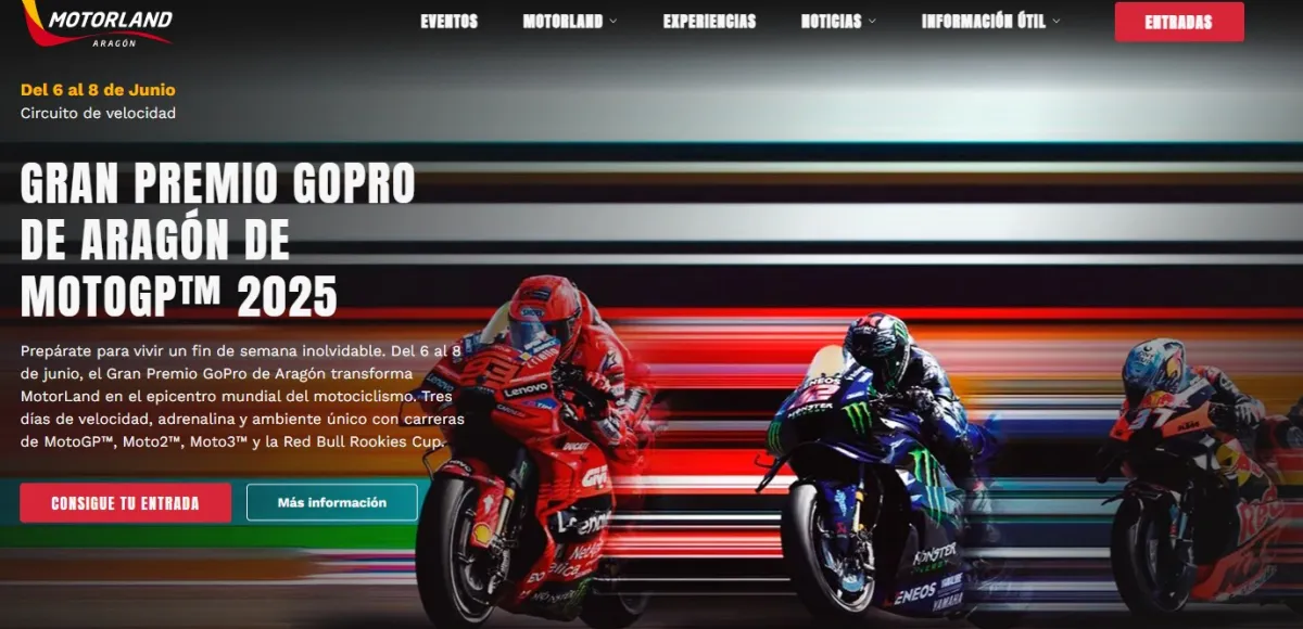La web de MotorLand Aragón se renueva para ofrecer una imagen más